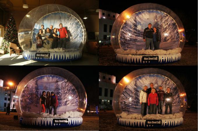 Waterproof Christmas Blow Up Snow Globe , Inflatable Lawn Snow Globe ...